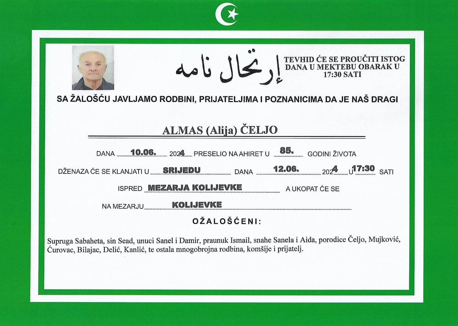 Smrtovnice - MIG d.o.o. smrtovnice Goražde, područje BPK