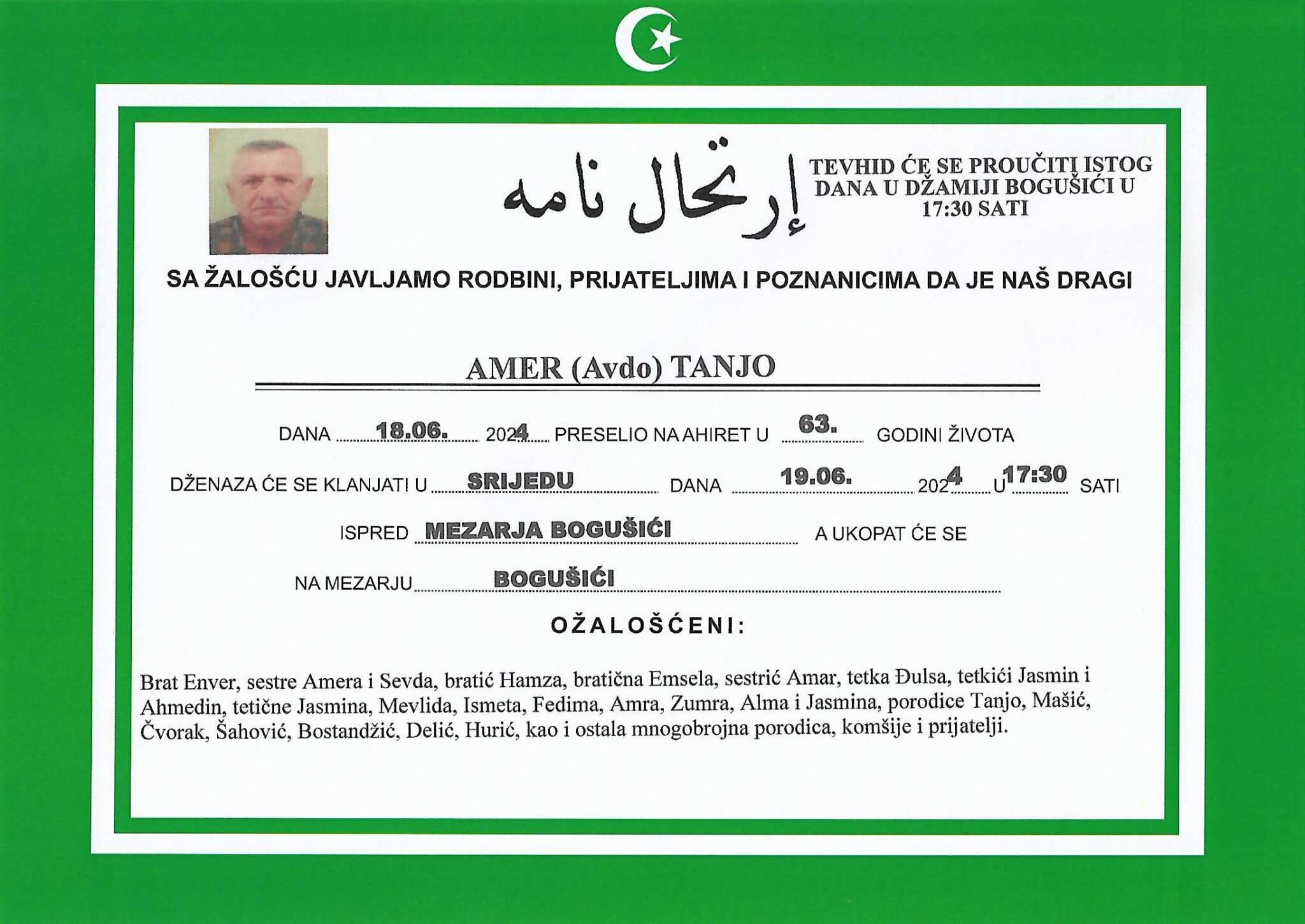 Smrtovnice - MIG d.o.o. smrtovnice Goražde, područje BPK