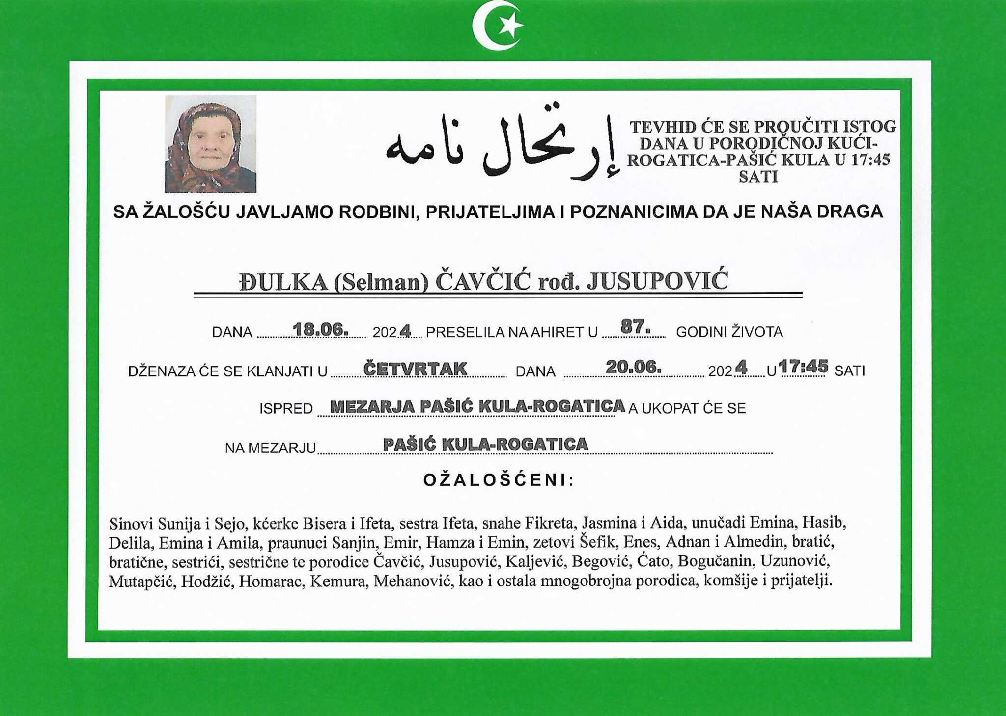 Smrtovnice - MIG d.o.o. smrtovnice Goražde, područje BPK