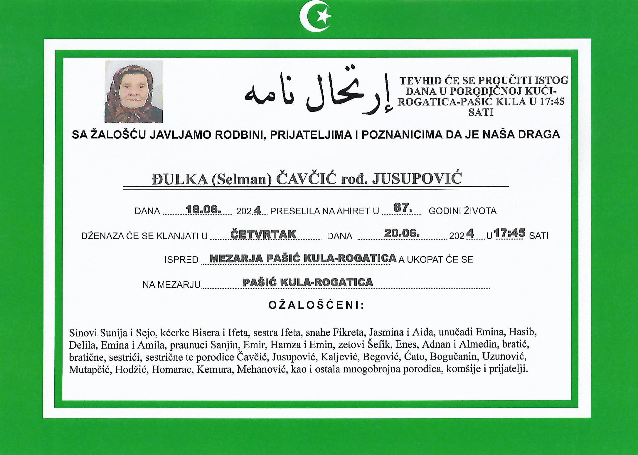 Smrtovnice - MIG d.o.o. smrtovnice Goražde, područje BPK