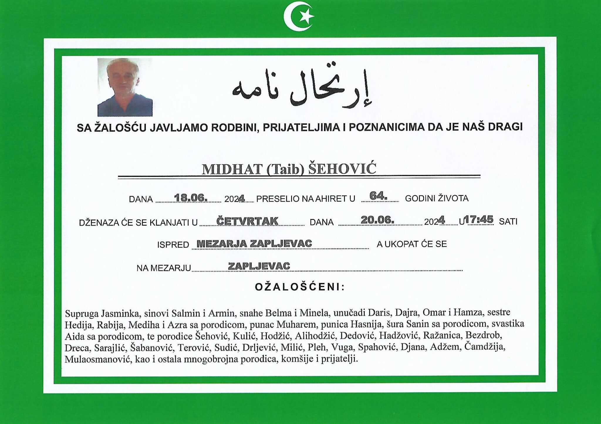 Smrtovnice - MIG d.o.o. smrtovnice Goražde, područje BPK