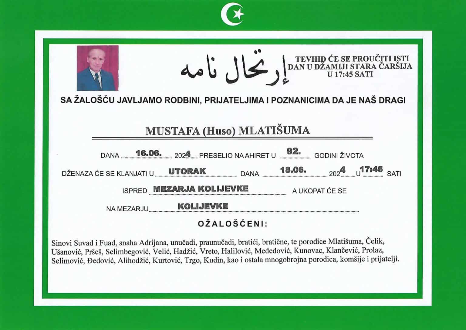 Smrtovnice - MIG d.o.o. smrtovnice Goražde, područje BPK