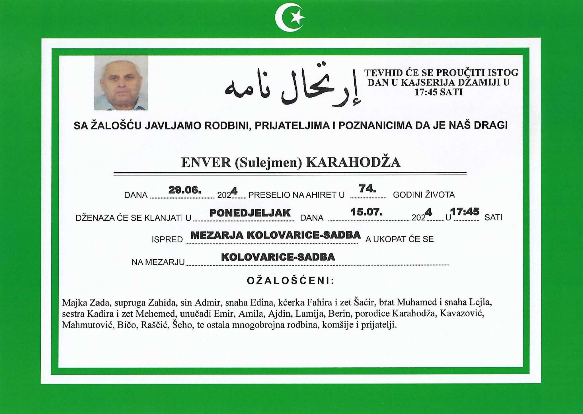 Smrtovnice - MIG d.o.o. smrtovnice Goražde, područje BPK