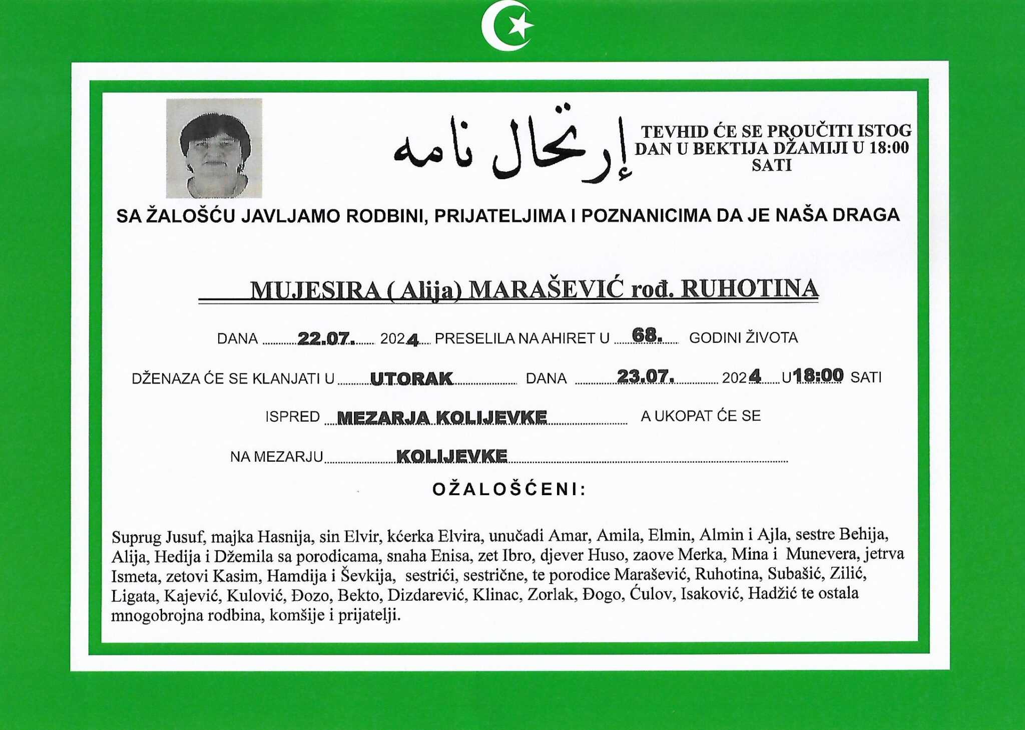 Smrtovnice - MIG d.o.o. smrtovnice Goražde, područje BPK