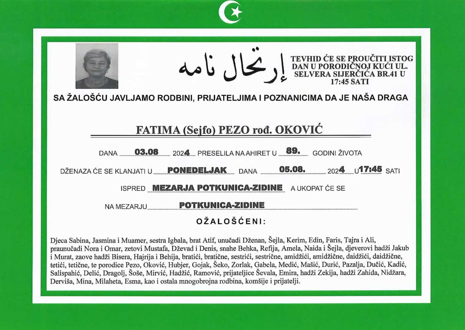 Smrtovnice - MIG d.o.o. smrtovnice Goražde, područje BPK