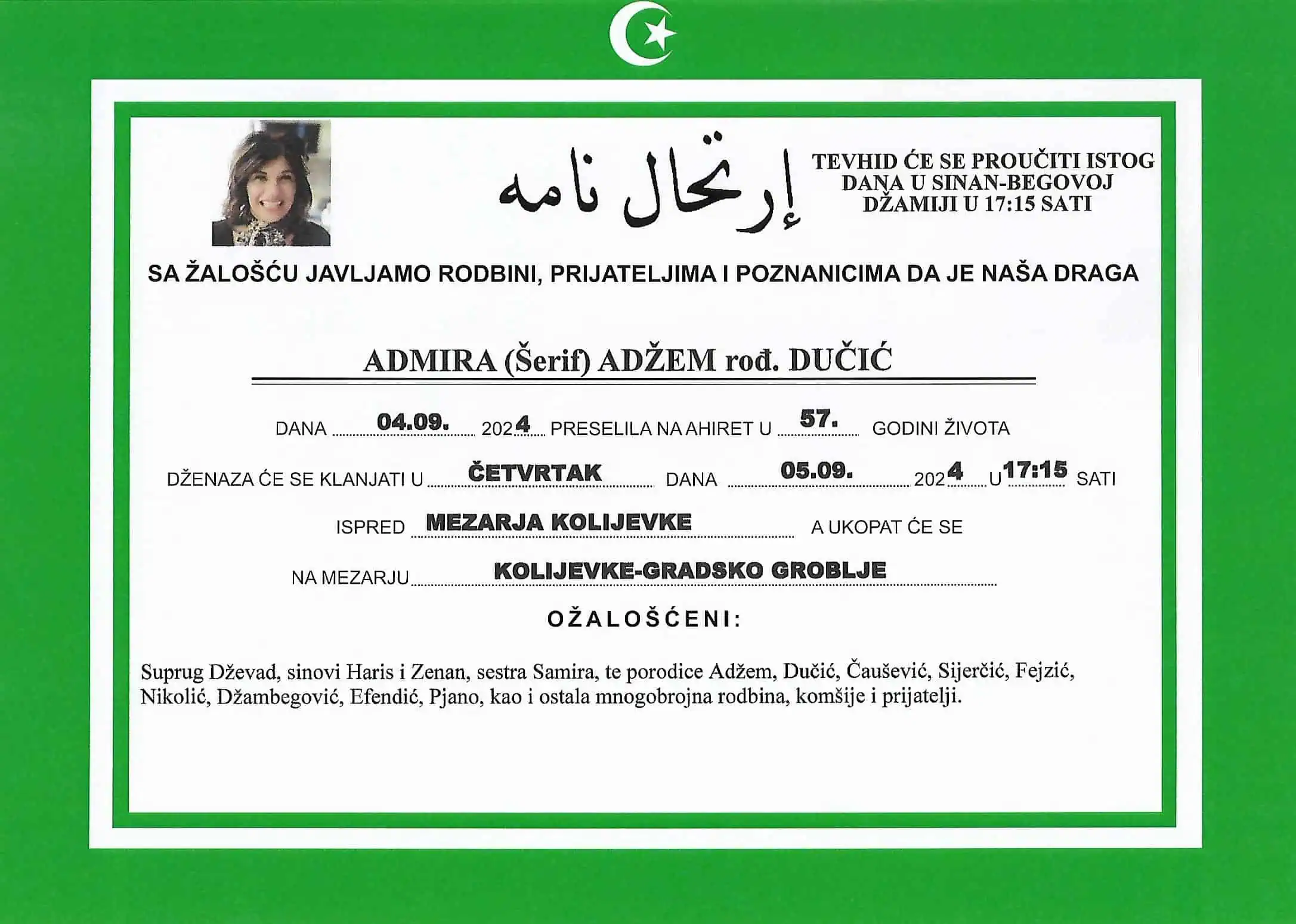 Smrtovnice - MIG d.o.o. smrtovnice Goražde, područje BPK