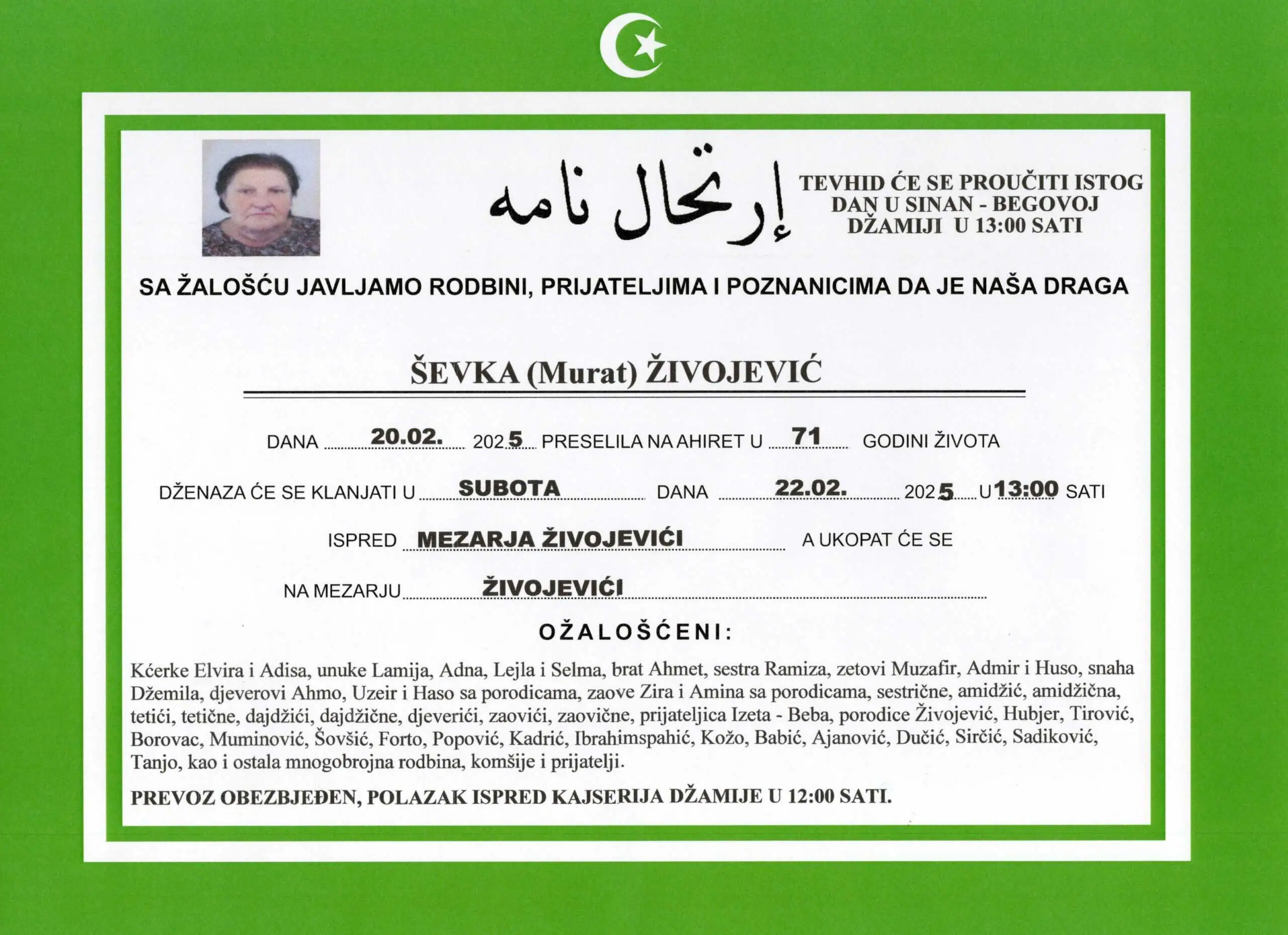 Smrtovnice - MIG d.o.o. smrtovnice Goražde, područje BPK