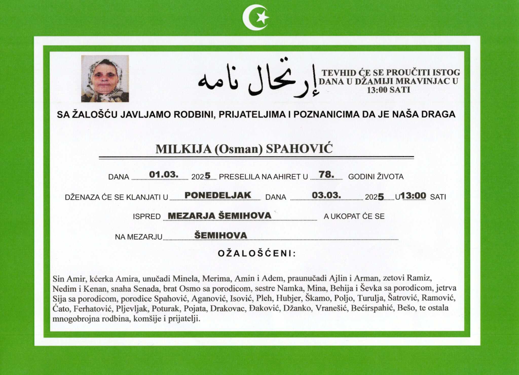 Smrtovnice - MIG d.o.o. smrtovnice Goražde, područje BPK